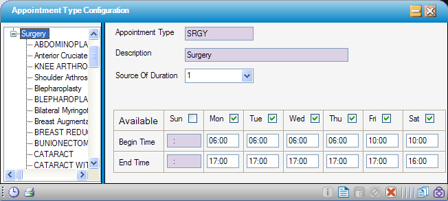 Appointment Type Configuration