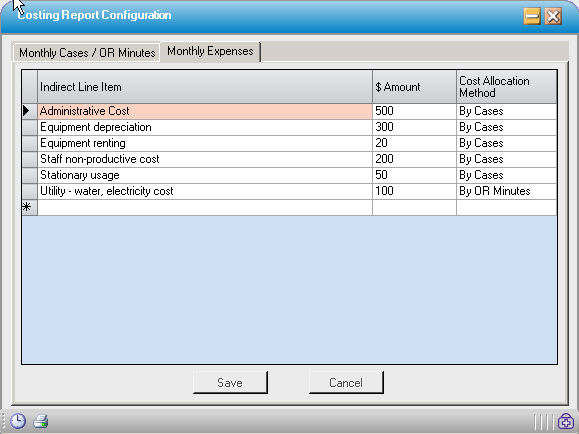 Costing Report Configuration