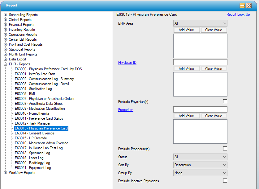 E63013 - Physician Preference Card